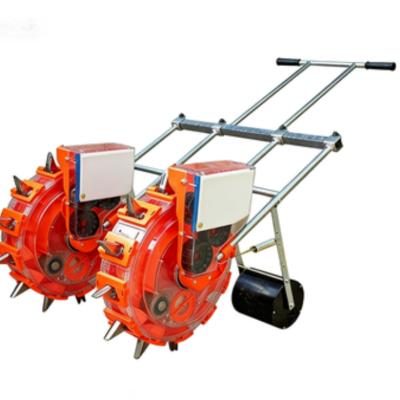China Two Row Manual Seeder Machine Twin Seed Sower Portable Fast Planting Device Crop for sale