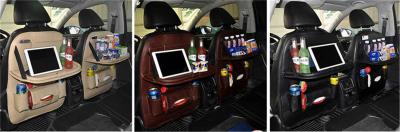 China Back Seat Organizer With Tray PU Leather Back Seat Organizer for sale