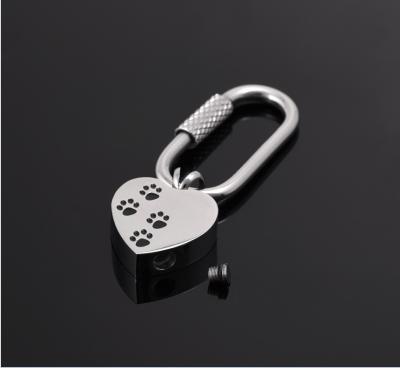 Cina Urna per la cremazione in acciaio inossidabile con la zampa stampata con la chiave del cuore per gioielli commemorativi e OEM/ODM in vendita
