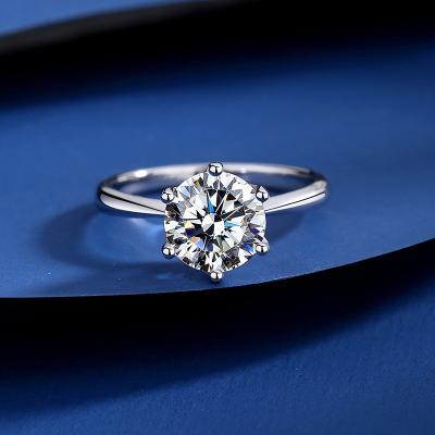 Cina Anello di fidanzamento in moissanite di colore D in stile semplice con design classico a sei artigli in vendita