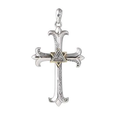 Cina Pendente occhio di Dio croce uomo e donna in alta moda S925 argento con forma di diamante in vendita