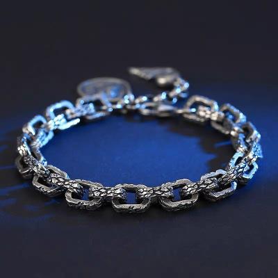 Cina Gioielli Materiale principale S925 Sterling Silver Personalità Retro Imperiale Braccialetto Crack in vendita