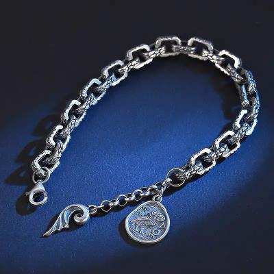 Cina Gioielli Materiale principale S925 Sterling Silver Personalità Retro Imperiale Braccialetto Crack in vendita