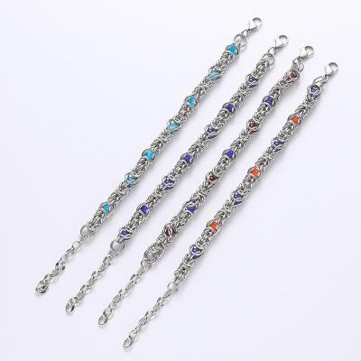 Cina 8 anni di esperienza vantaggio opal titanio acciaio pesante catena manuale braccialetto maschile in vendita