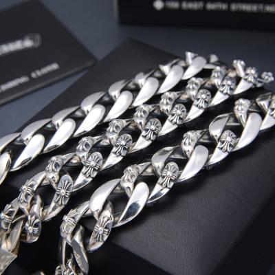 Cina Strisce lisce e braccialetto da mano da uomo in argento thailandese S925 Sterling Silver in vendita