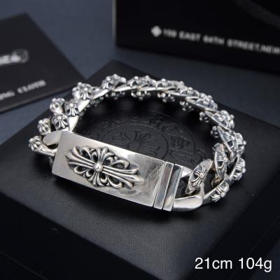 Cina Strisce lisce e braccialetto da mano da uomo in argento thailandese S925 Sterling Silver in vendita