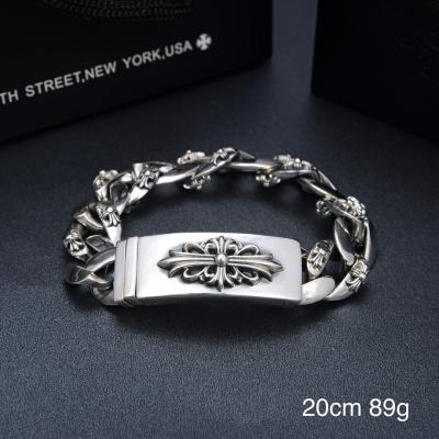 Cina Strisce lisce e braccialetto da mano da uomo in argento thailandese S925 Sterling Silver in vendita
