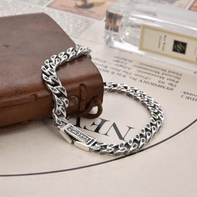 Cina Colorato Sterling Silver Seiko Full Diamond Bracelet Cubano Maschio Hip Hop Punk Charles Wang in vendita