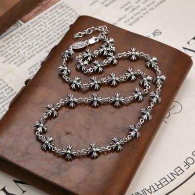 Cina 925 Sterling Silver Full Cross Collare Collarbone Chain Rose Gold Plated per coppie in vendita
