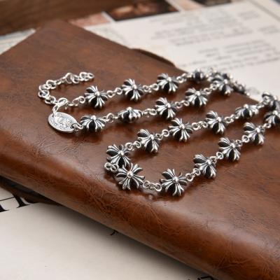 Cina 925 Sterling Silver Full Cross Collare Collarbone Chain Rose Gold Plated per coppie in vendita