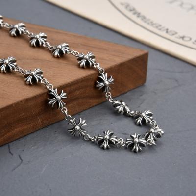 Cina 925 Sterling Silver Full Cross Collare Collarbone Chain Rose Gold Plated per coppie in vendita