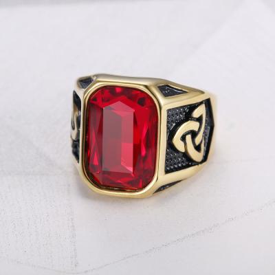 Cina Tecnologia di fusione Inlay Cool Personalità Anello di rubino maschile per gioielli hip-hop alla moda in vendita