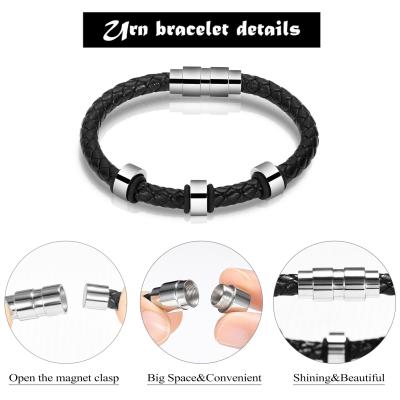 Cina Braccialetti per ceneri Unisex Urna Braccialetto in pelle vera Ceneri memoriali Ricordi Gioielli in vendita
