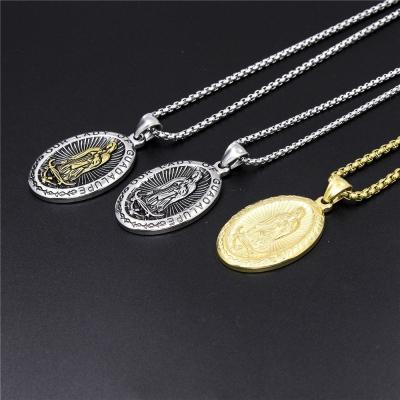 Cina Decorazione in stile religioso Semplice Venus Madonna Pendente Tag in acciaio inossidabile in vendita