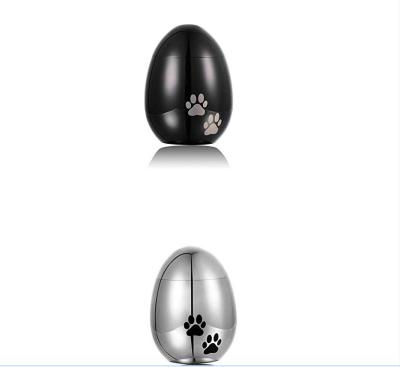 Cina Urna di cremazione in miniatura a forma di uovo chic per animali domestici ceneri di cani di punta stampa argento oro rosa oro nero urna per ceneri pendente incisione gratuita in vendita