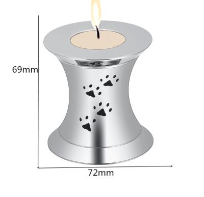 Cina Pet Ashes Candela commemorativa Cisterna di ricordo Urna con stampa di zampa di cane e decorazione del medaglione in vendita