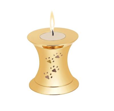 Cina Pet Ashes Candela commemorativa Cisterna di ricordo Urna con stampa di zampa di cane e decorazione del medaglione in vendita