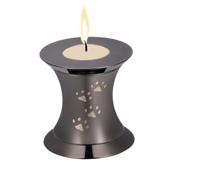 Cina Pet Ashes Candela commemorativa Cisterna di ricordo Urna con stampa di zampa di cane e decorazione del medaglione in vendita