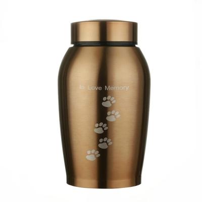 Cina 500 ml Urna in acciaio inossidabile per gatti Memoriali di ceneri di cremazione durevoli e alla moda in vendita