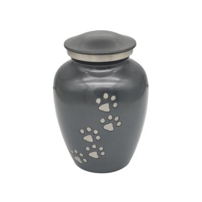 Cina Classic Cat Dog Pet Footprint Ashes Aluminum Alloy Memorial Metal Jar con disegni unici in vendita