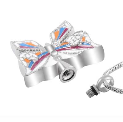 Cina Tecnologia CNC Inlay In acciaio inossidabile Multicolor Butterfly Cremation Memorabilia Collare in vendita
