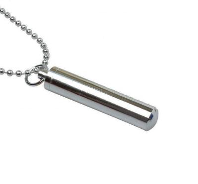 China 18K ouro revestido tubo de aço inoxidável cilindro Urna de cinzas pendente colar para decoração à venda