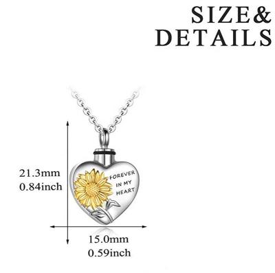 Cina Per sempre nel mio cuore cuore girasole urna profumo collana omaggio con disegni unici in vendita