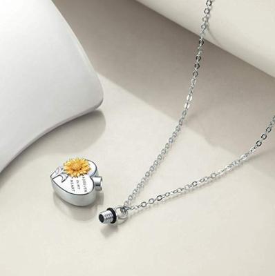 Cina Per sempre nel mio cuore cuore girasole urna profumo collana omaggio con disegni unici in vendita