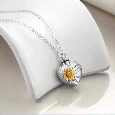Cina Per sempre nel mio cuore cuore girasole urna profumo collana omaggio con disegni unici in vendita