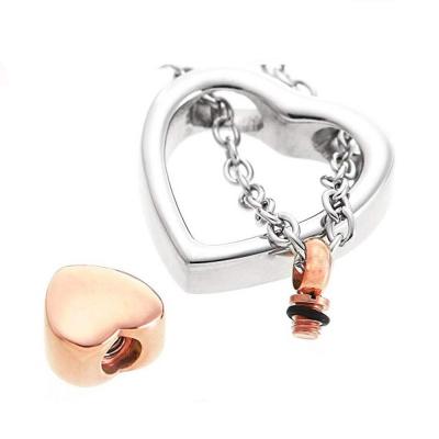 Cina Pendenti di fascino tipo oro rosa doppio cuore di pesca in acciaio inossidabile aperta per regali in vendita