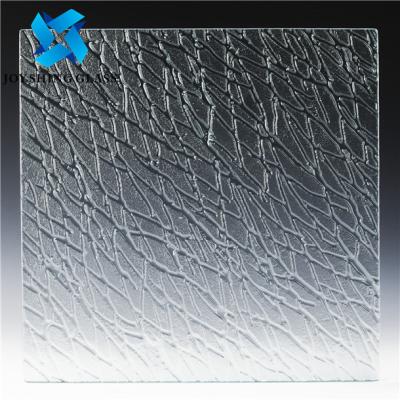 China Clear Acid Etched Pattern Glass Panels 3-19mm Thickness 2440×3660mm Custom Shower Doors for sale