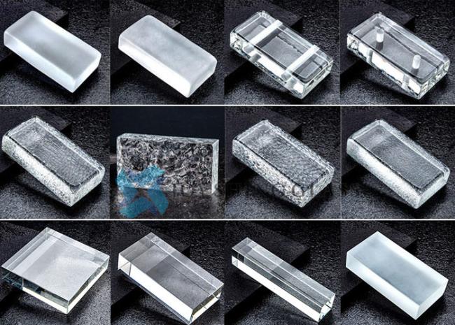 solid clear glass block brick
