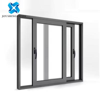China Custom Horizontal Sliding Aluminum Glass Window - 6mm to 12mm Thickness Options with CE/ISO9001 Certification for sale