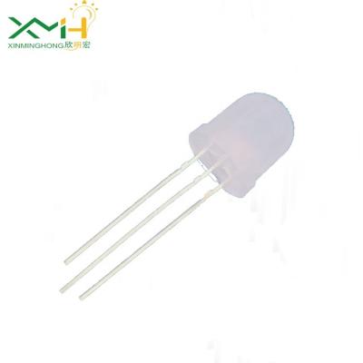 China Bi-color 10mm Red and Green through-hole led round opalescent colloid light emitting diode for sale