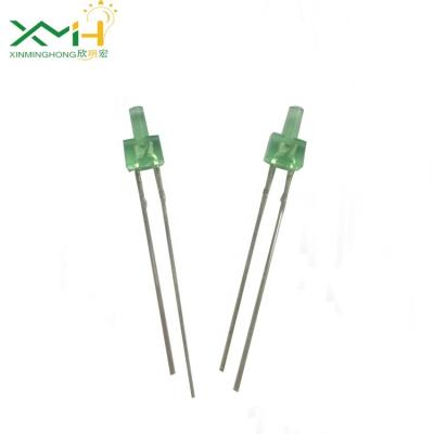 China 1.8mm Nipple 560nm Green Through Hole LED 30mcd Diffused Lens LED for sale