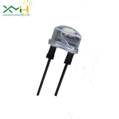 China Straw Hat 0.5w 8mm Through Hole LED 50lm-55lm White High Brightness LED for sale