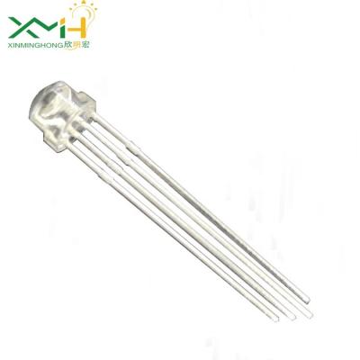 China 10uA Waterclear 5mm 4 Pin RGB LED Straw Hat 3.7V LED Electronic Components for sale