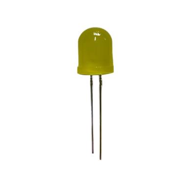 China 10mm round Yellow Diffused with edge 30deg 2.4V 585-595nm led diode for sale