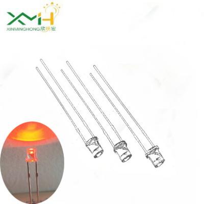 China Flat Head LED Dip 3mm Red Diffused LED Emitting Diode Long Lifespan for sale