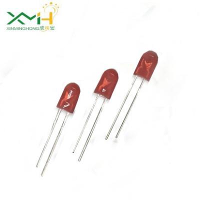 China Oval Dip 620nm Low Power LED 546 30mA Red Lens Single Diode LED for sale