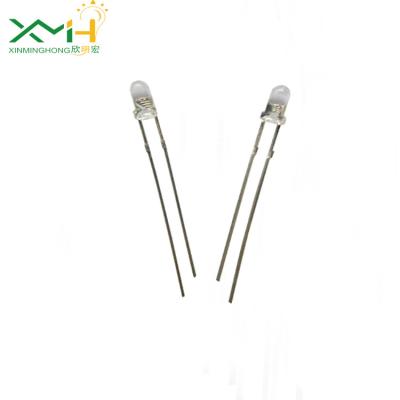 Cina Diodo led rotondo 3mm super luminoso Verde puro 2000-3000mcd 3.3V led foro passante in vendita