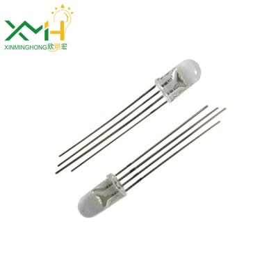 China Tri-Color RGB led diode low price 5mm Roung through hole 4pins Common Anode for sale