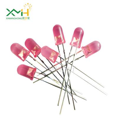 China 5mm pink color water clear lens light emitting diode for sale