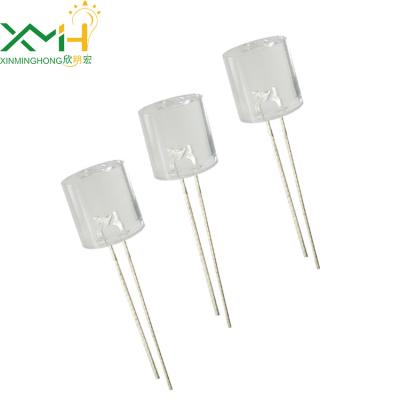 China 10mm Flat Head Light Emitting Diode Without Edge Amber 2v 610nm 60 Deg for sale