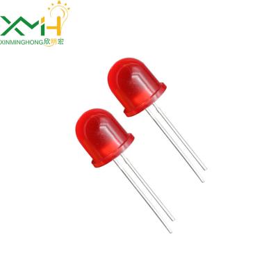 Cina giro 30mA 0.06W di 10mm tramite le gambe lunghe diffuse rosse del foro LED 620-630nm 2V con la immersione LED del bordo in vendita