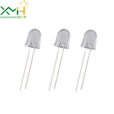 China 10mm Transparent round Green 520-530nm Dip 30deg Through hole led for sale