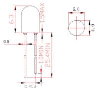 China through hole led oval  5*4*6mm red led for sale