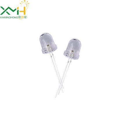 China Energy Efficient Low Power 8mm Dip LED Single Color 585-595nm Yellow Light 30Deg for sale