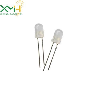 China Round Head 30mA 5mm DIP LED Warm White Diode Small Angle Milky Colloidal Short Pins for sale