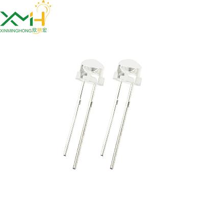 China Straw Hat Through Hole Diode Cool White Short Pin Water Clear Lens 5mm 7-9LM 3.4V for sale